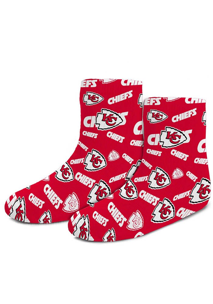 Kansas City Chiefs Word Stripe Tonal Baby Quarter Socks - RED
