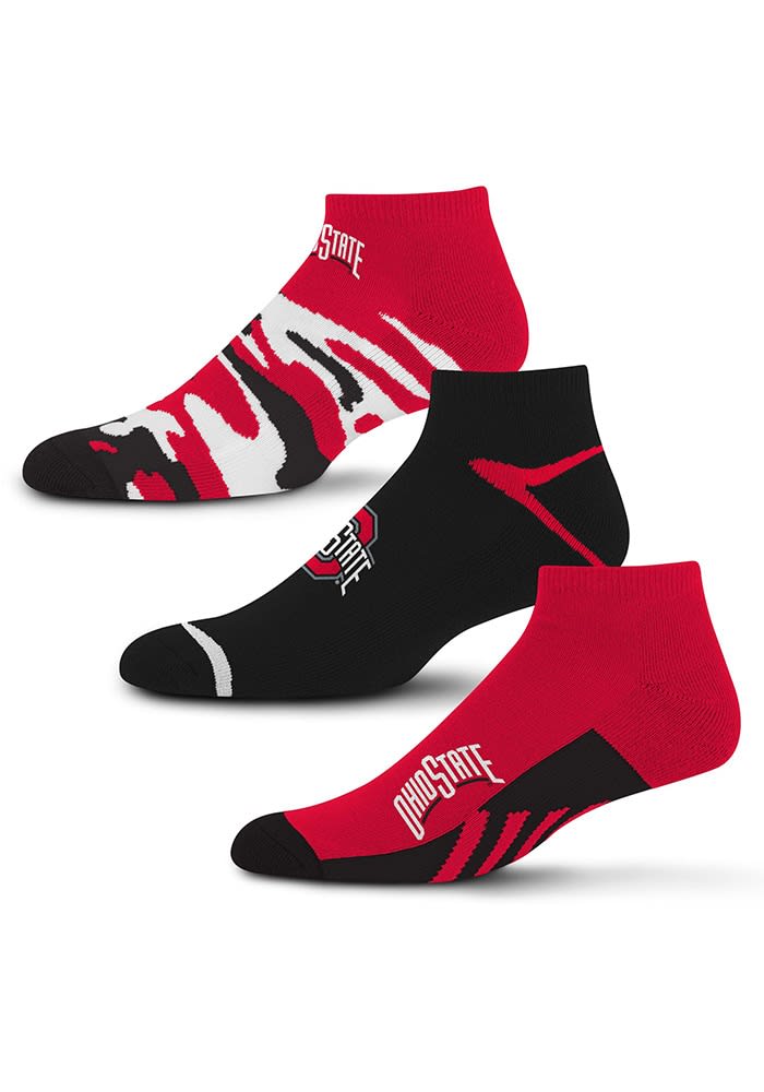 Ohio State Buckeyes Red Camo Boom 3pk Mens No Show Socks - 90293468