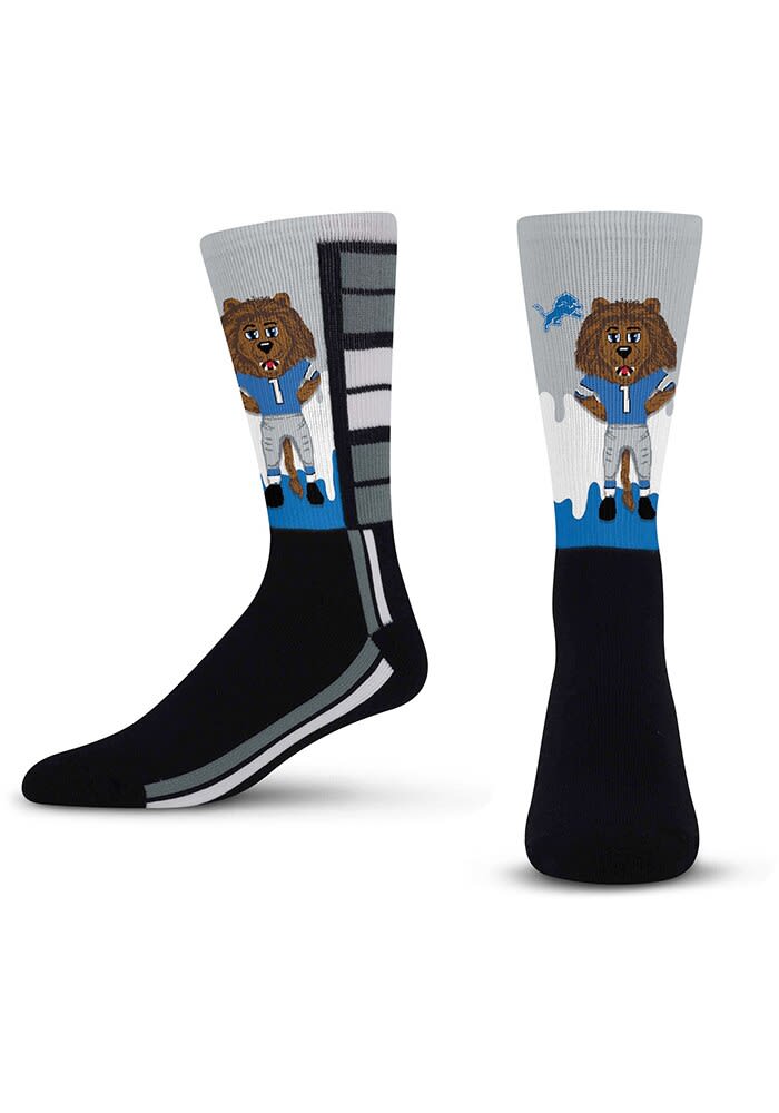 Detroit Lions BLUE Mascot Drip Youth Crew Socks - 90293572