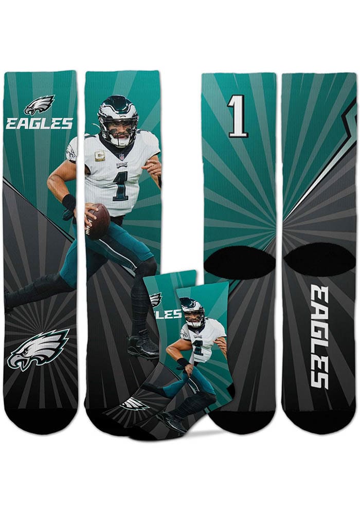 Philadelphia Eagles GREEN Record Breaker Youth Crew Socks