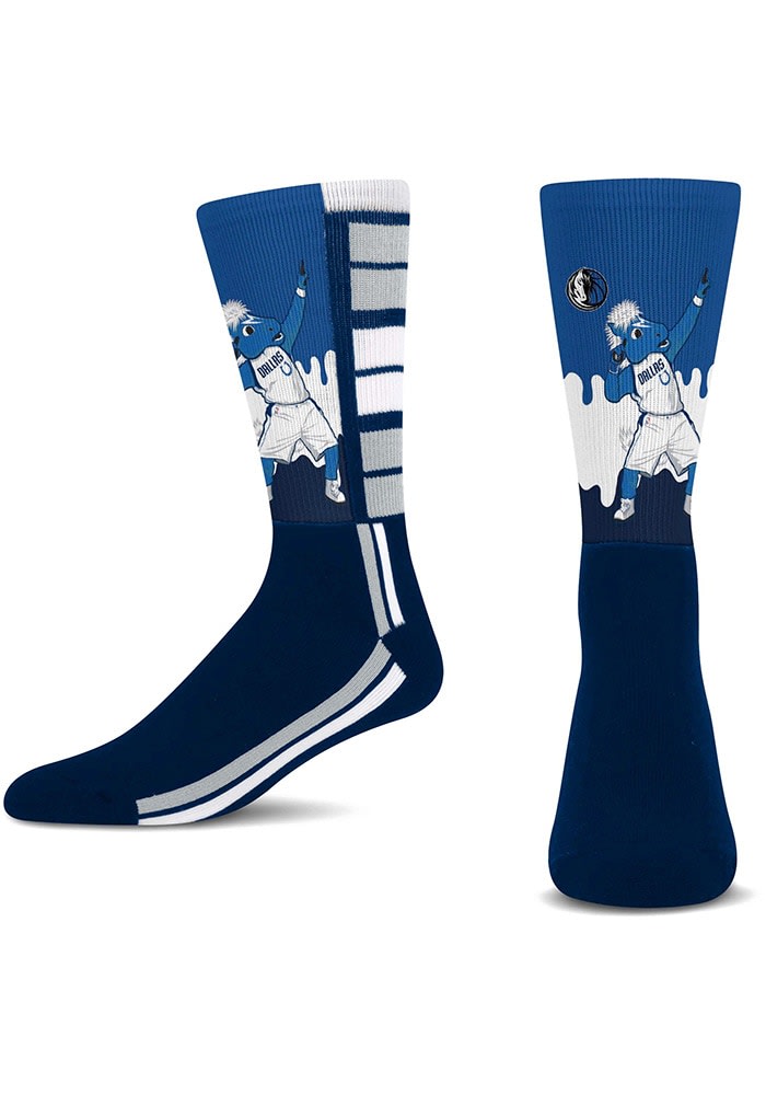 Dallas Mavericks BLUE Mascot Drip Mens Crew Socks - 90293637