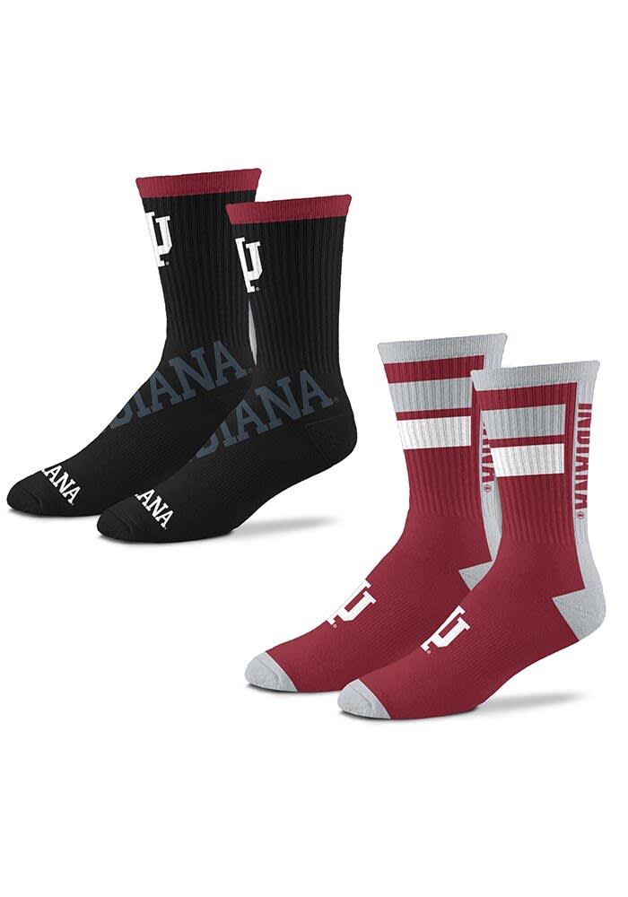 Indiana Hoosiers Red Double Duo 2 Pack Mens Crew Socks - 90293665