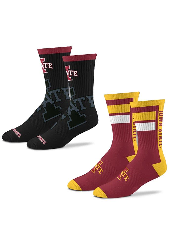 Iowa State Cyclones Red Double Duo 2 Pack Mens Crew Socks - 90293672