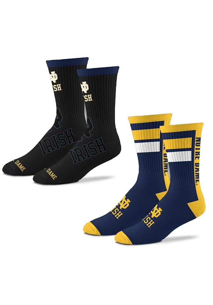 Notre Dame Fighting Irish Double Duo 2 Pack Mens Crew Socks - NAVY