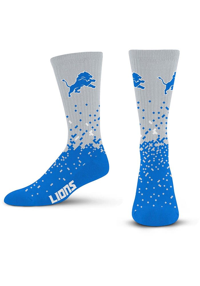 Detroit Lions BLUE Spray Zone Mens Crew Socks - 90293763