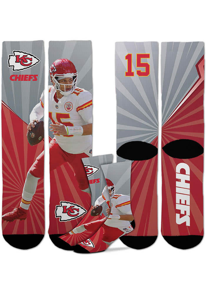 Patrick Mahomes Kansas City Chiefs RED Record Breaker Mens Crew Socks ...