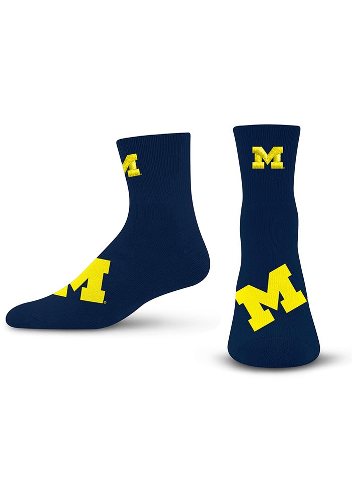 BLUE Big Teams Michigan Wolverines Mens Quarter Socks - 90293876