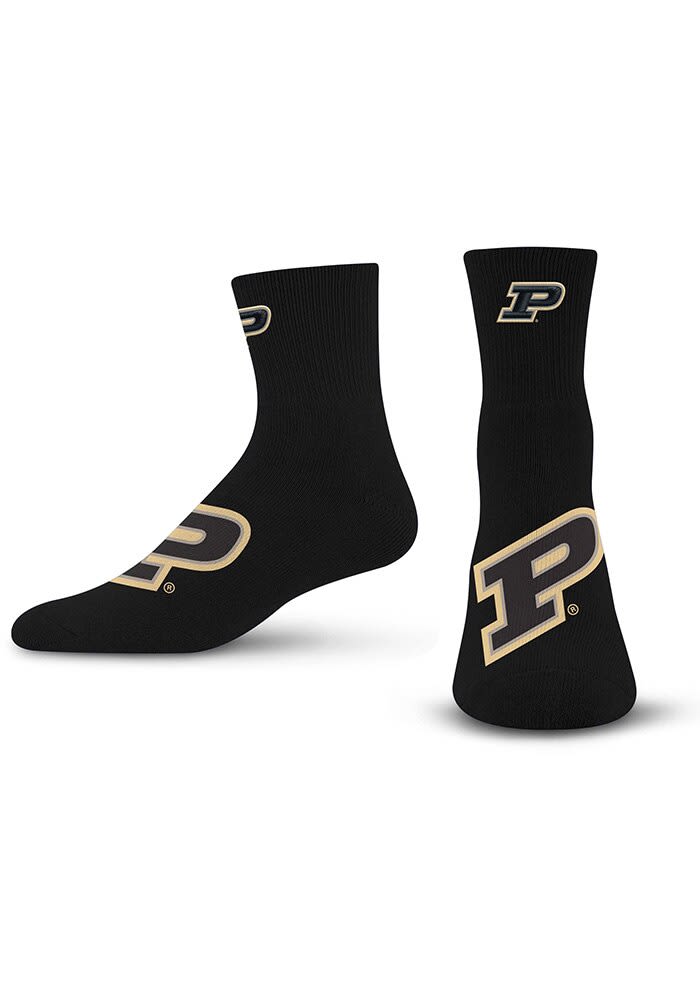 Purdue Boilermakers BLACK Big Teams Mens Quarter Socks - 90293885