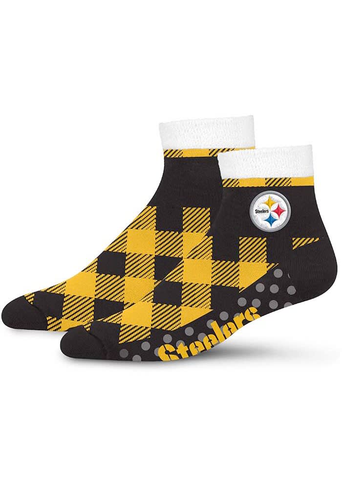 Pittsburgh Steelers BLACK Cozy Buff Womens Quarter Socks - 90294007