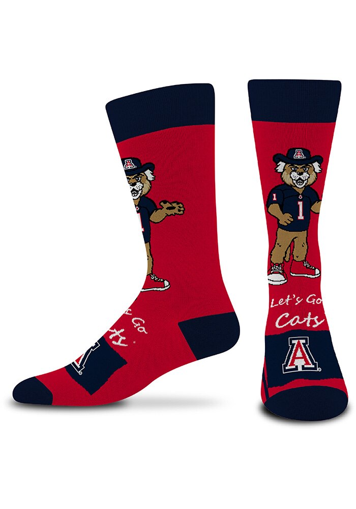 Arizona Wildcats Red Mascot Flag Mens Dress Socks - 90294103