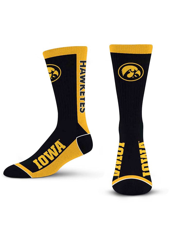 Iowa Hawkeyes BLACK MVP Mens Crew Socks - 90294188
