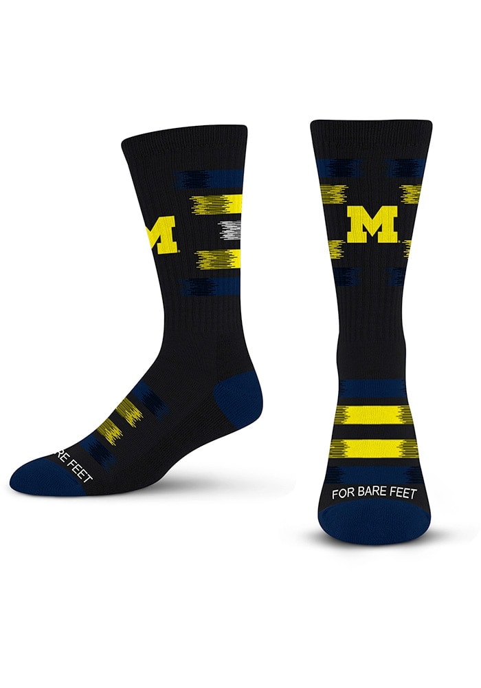 MAIZE 577 Fade to Black Michigan Wolverines Mens Crew Socks - 90294518