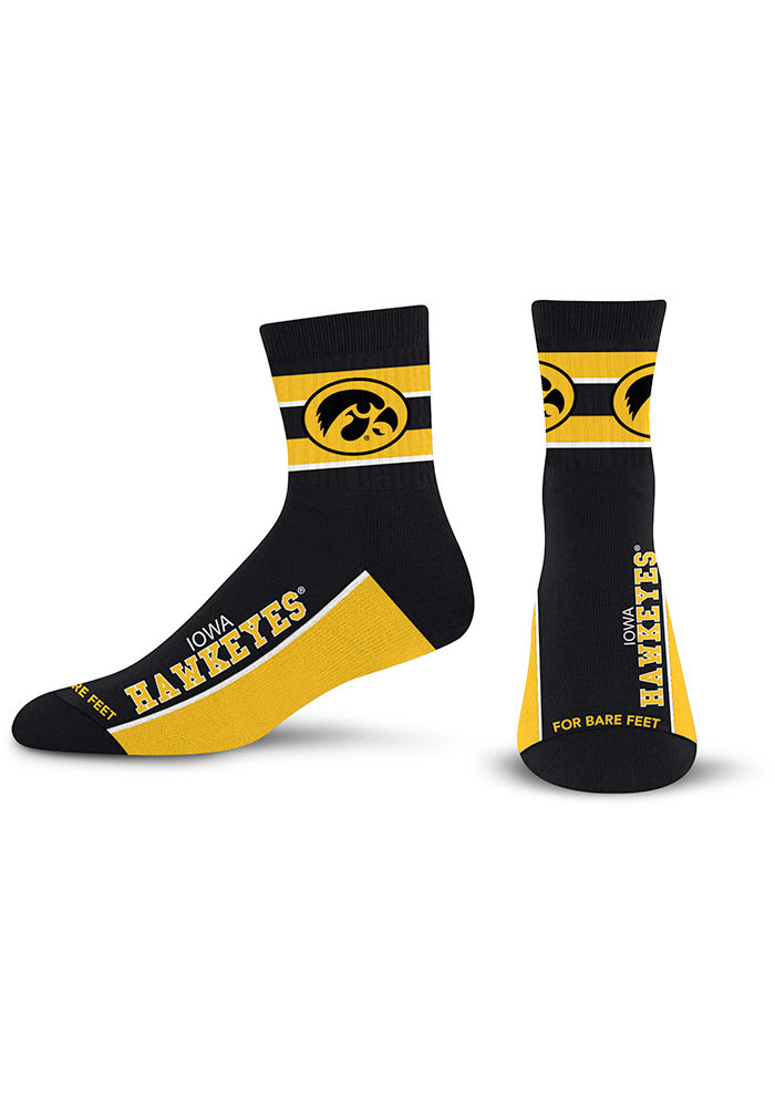 BLACK Lil Deuce Iowa Hawkeyes Mens Quarter Socks - 90294746