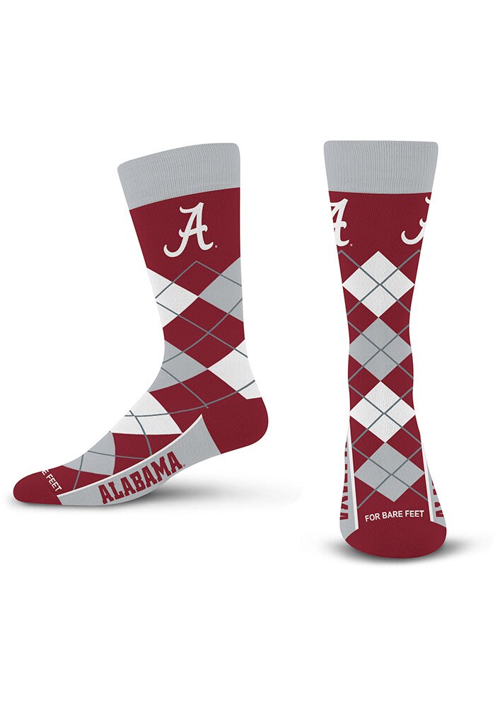 Alabama Crimson Tide MAROON Remix Mens Argyle Socks - 90294806