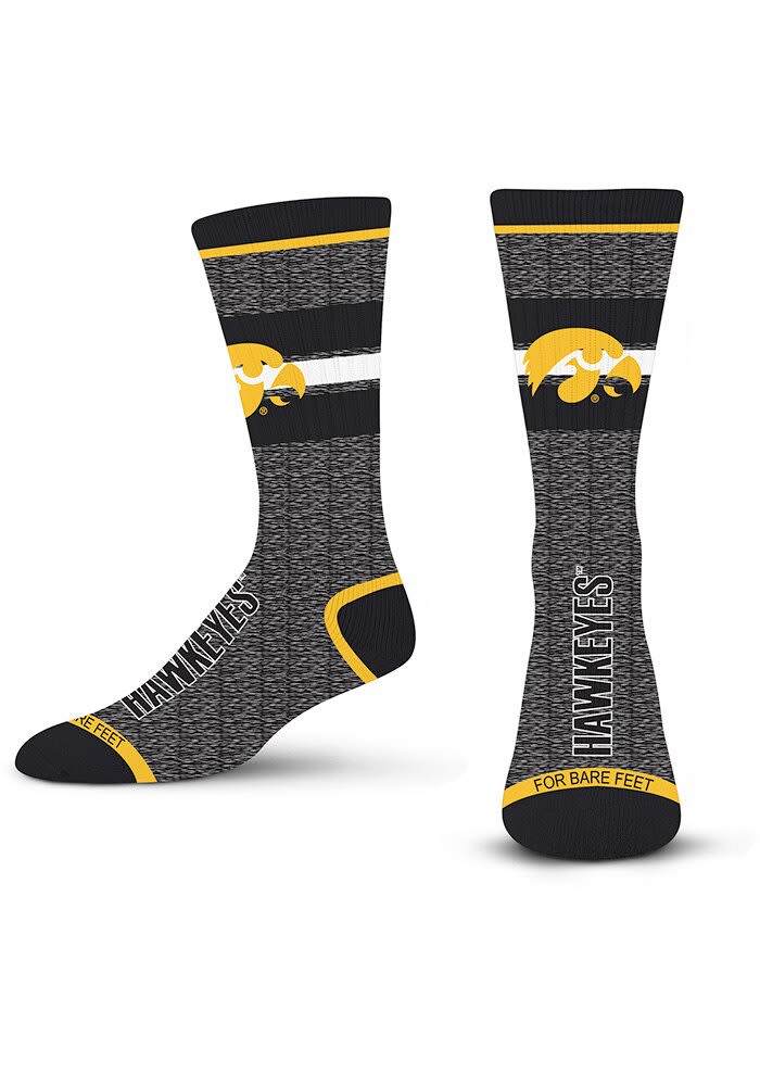 BLACK 504 Mar Spotlight Iowa Hawkeyes Mens Crew Socks - 90295315