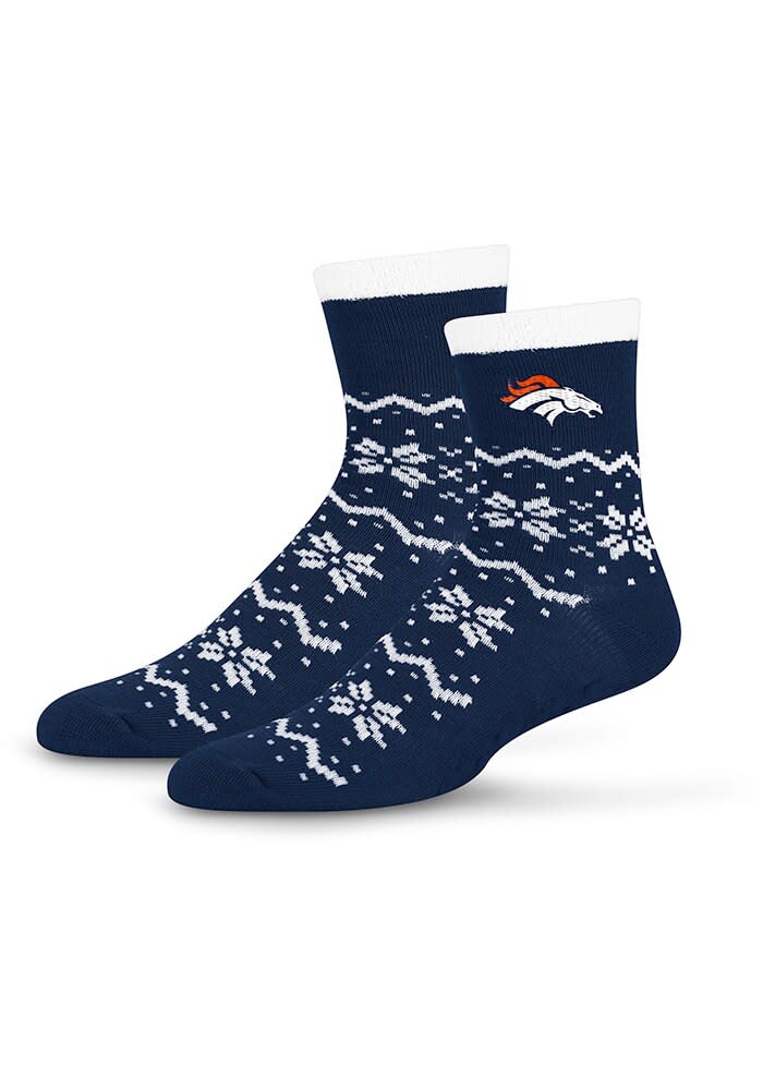 Denver Broncos NAVY 160 Snowflake Lane Womens Quarter Socks - 90295474