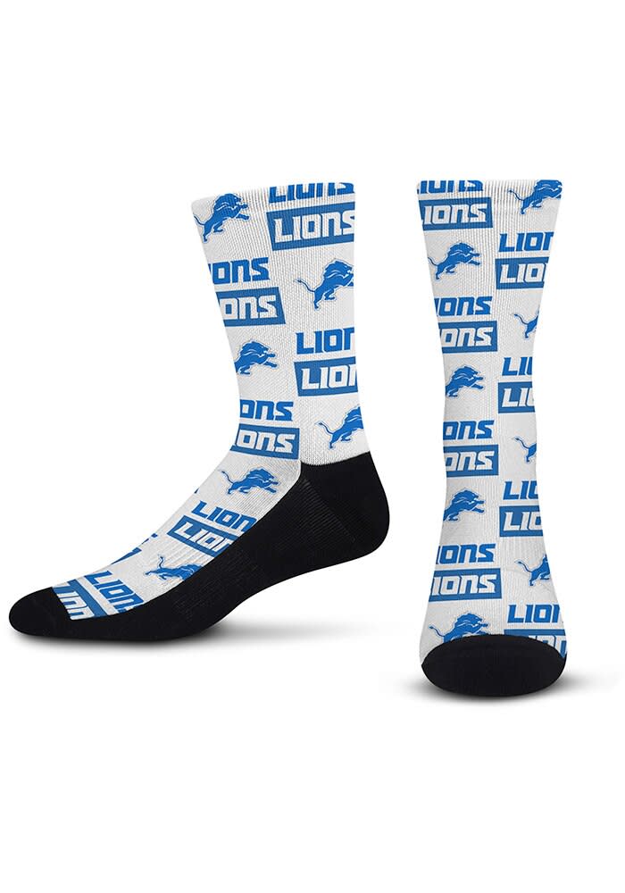 Detroit Lions BLUE Poster Print Mens Crew Socks - 90295683