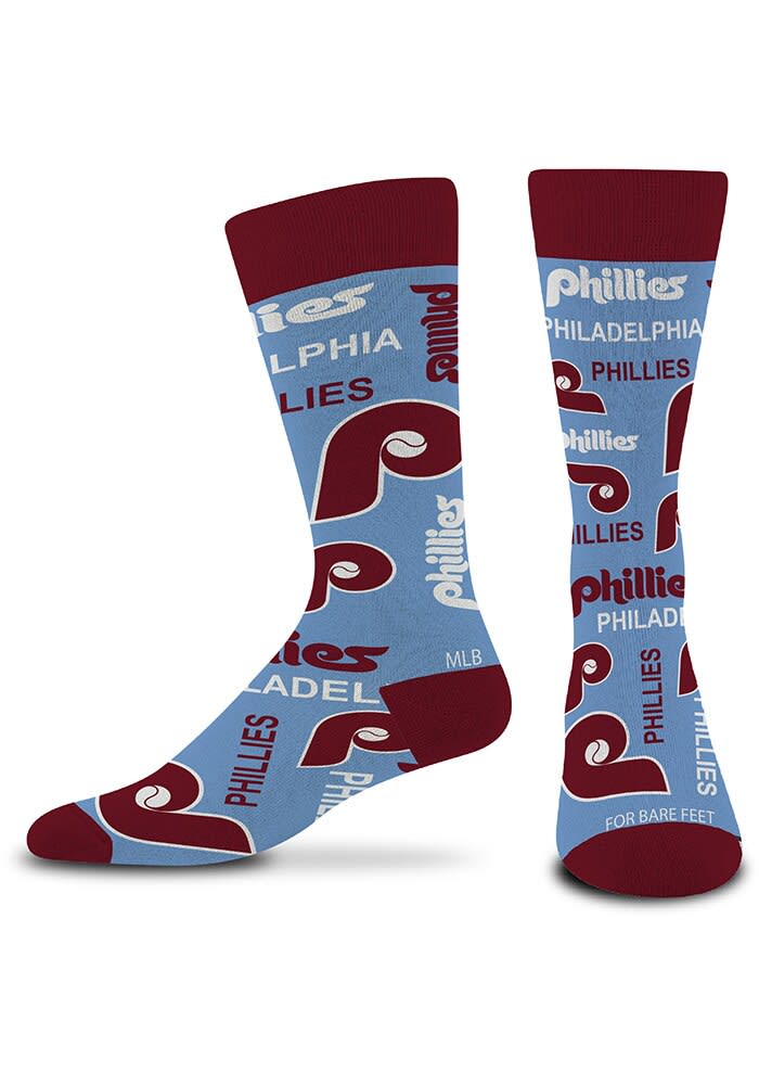 Philadelphia Phillies LIGHT BLUE Wall to Wall Mens Dress Socks - 90295764