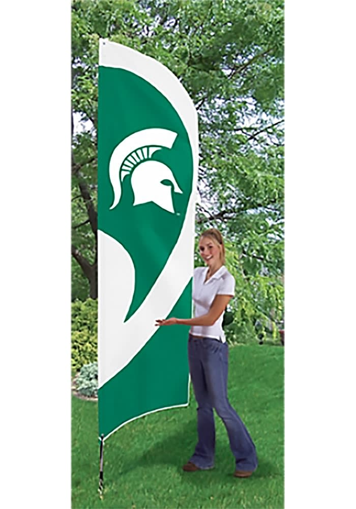 Michigan State Spartans GREEN 8.5x2.5 Tall Team Flag - 9060089