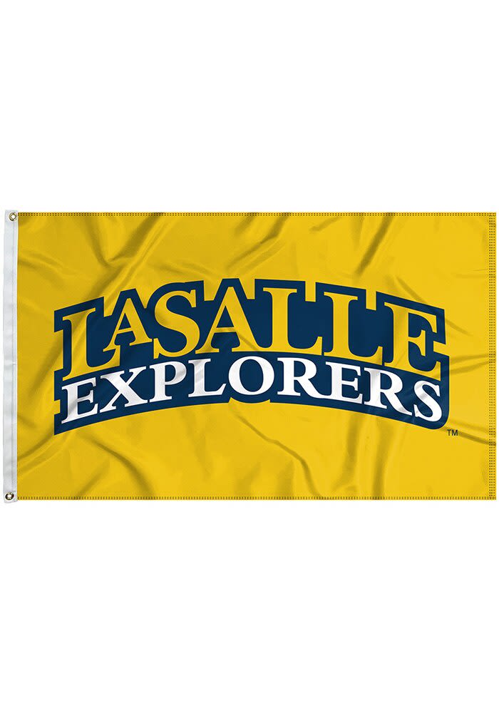 La Salle Explorers 3x5 GOLD Silk Screen Grommet Flag - 9078622