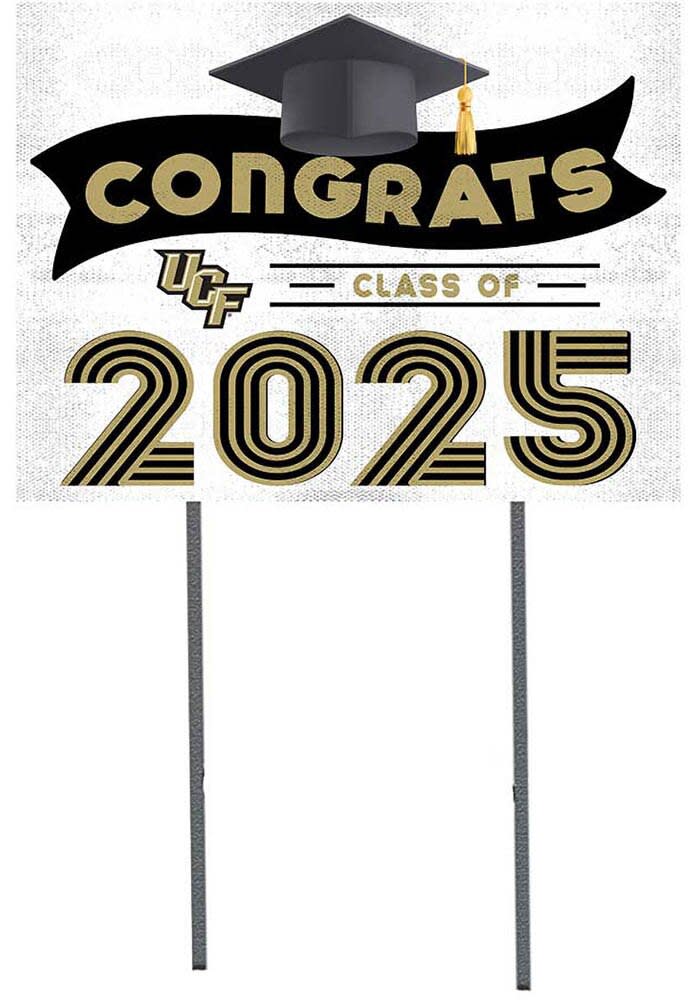 UCF Knights White Class of 2025 graduation graphic Yard Sign - 911389296