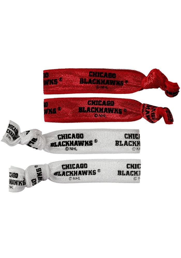 Chicago Blackhawks Red 4PK Kids Hair Ribbons - 9121637