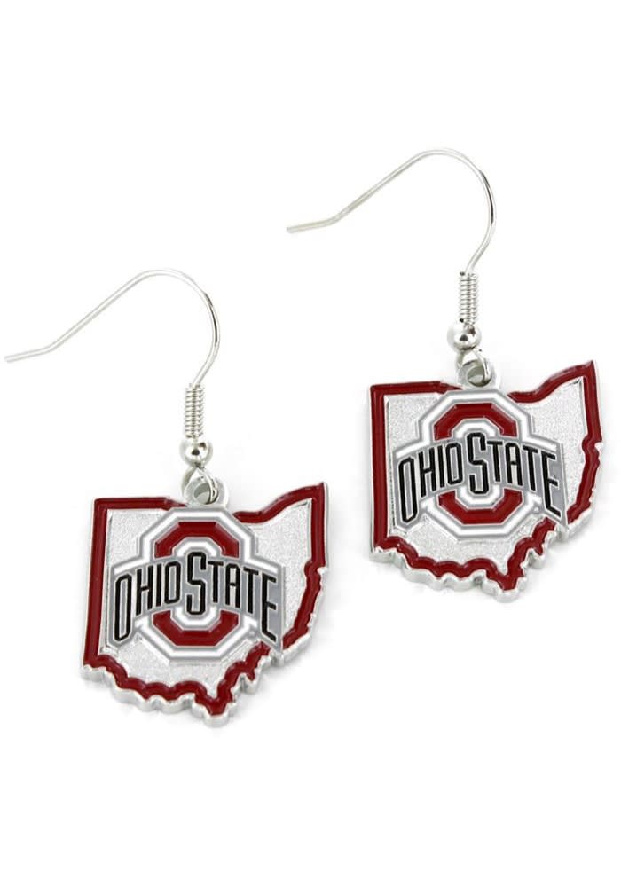 SILVER State Design Ohio State Buckeyes Womens Earrings - 9121957