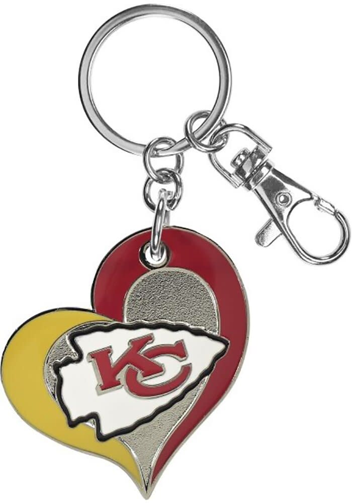 Kansas City Chiefs RED Swirl Heart Keychain - 9122090