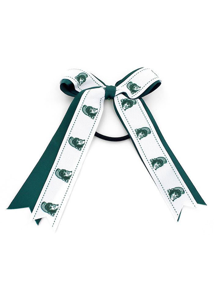 Michigan State Spartans GREEN Bow Ponytail Holder Kids Hair Ribbons ...