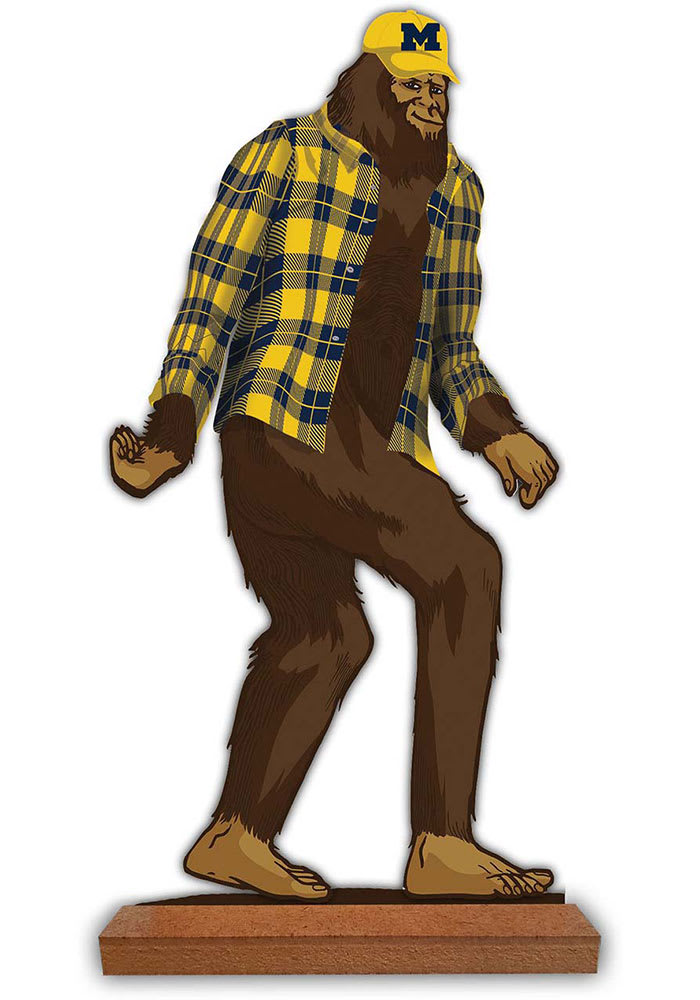 Michigan Wolverines 12 Bigfoot Desktop Art Sign BLUE - 9123111