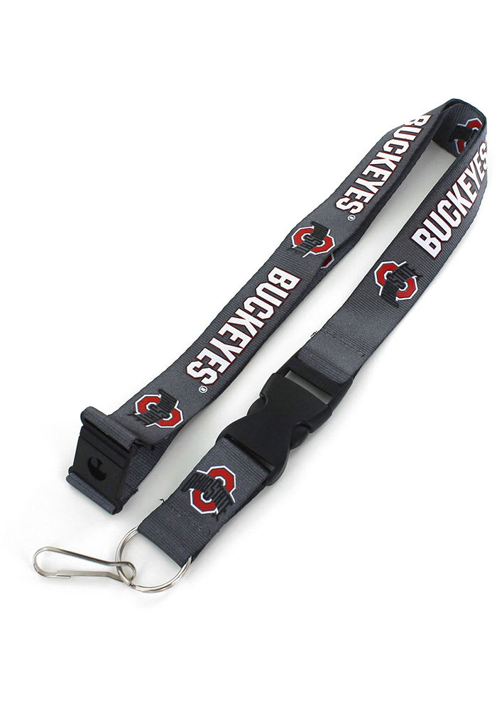 RED Ohio State Buckeyes Charcoal Lanyard - 9123268
