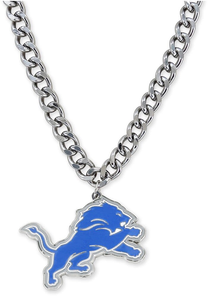 Detroit Lions BLUE Heavyweight Team Logo Womens Necklace - 9125241