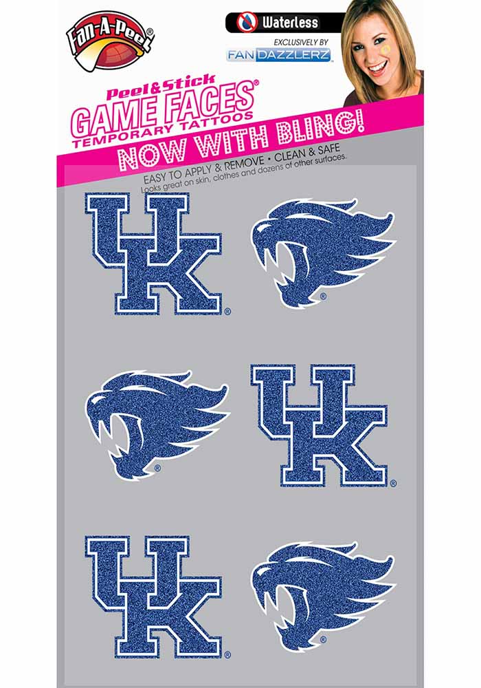 Kentucky Wildcats ROYAL 6pk Fandazzler Tattoo - 918714986