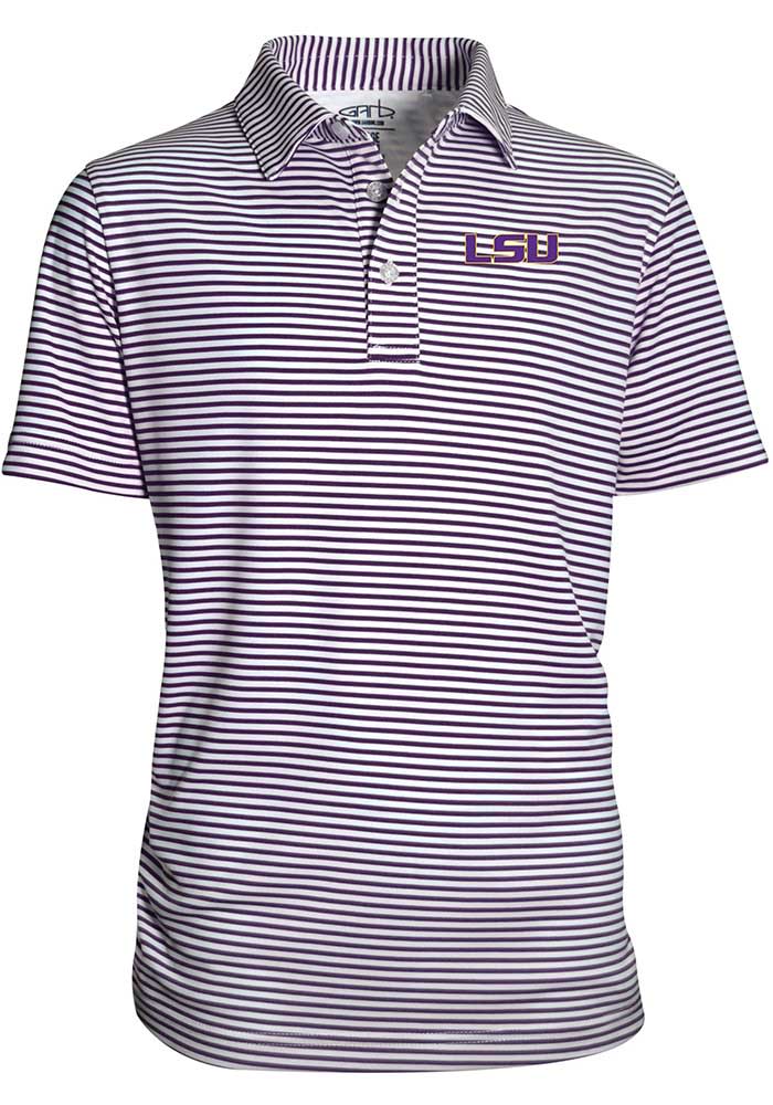 LSU Tigers PURPLE Carson Design Short Sleeve Polo - 91971138