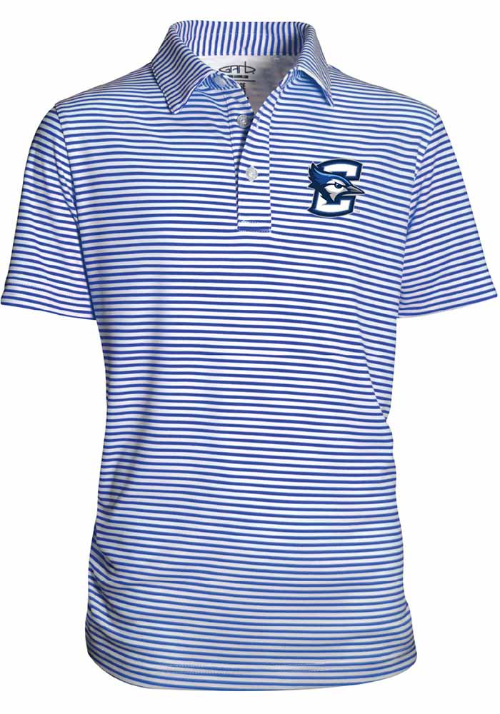 Creighton Bluejays ROYAL Carson Striped Short Sleeve Polo