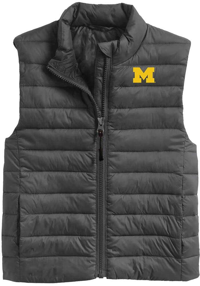 Youth CHARCOAL Michigan Wolverines Kai Puffer Graphic Vest - 91971405