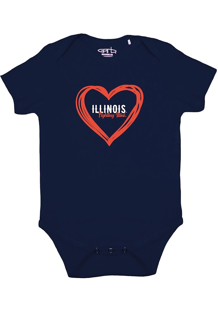 Illinois Fighting Illini NAVY Baby Otis Romper - 91972132