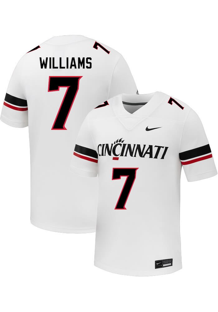 Chance Williams Cincinnati Bearcats White Football NIL Name And Number ...