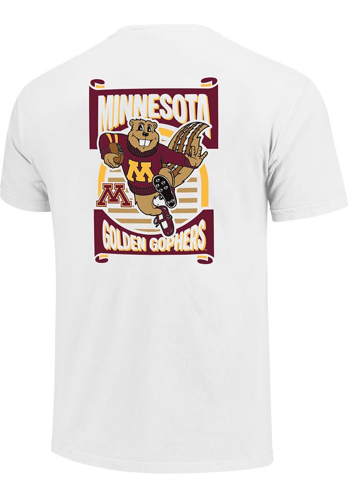 Minnesota Golden Gophers White Gopher Playing Football Short Sleeve T ...