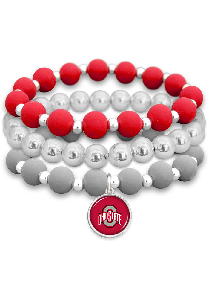 Red Amanda Stacked Ohio State Buckeyes Womens Bracelet - 92410122