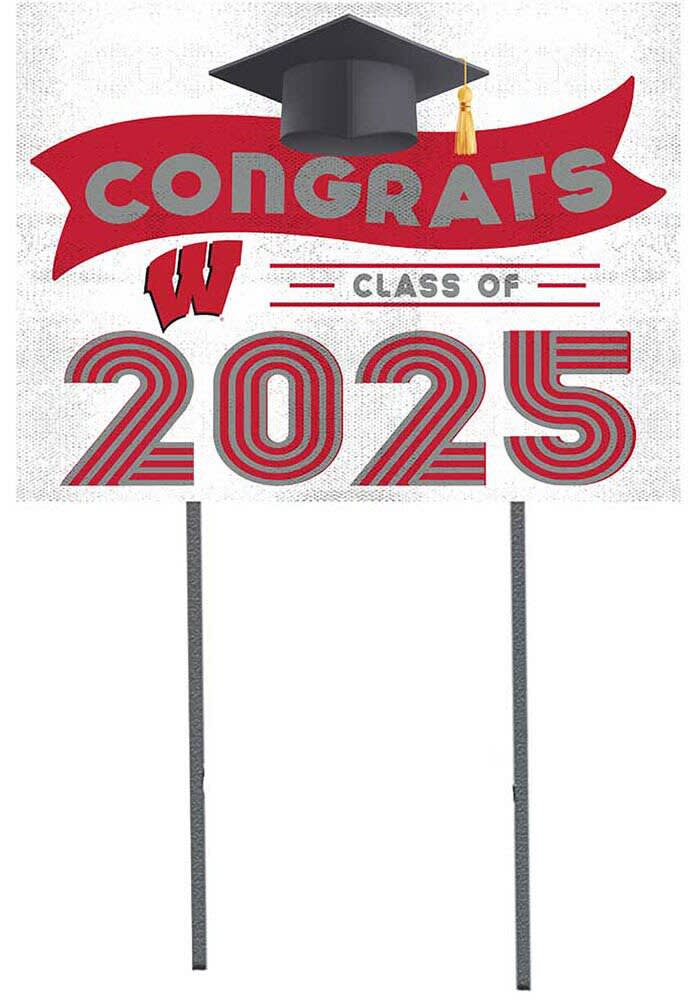 White KH Sports Fan Wisconsin Badgers Class of 2025 graduation graphic ...