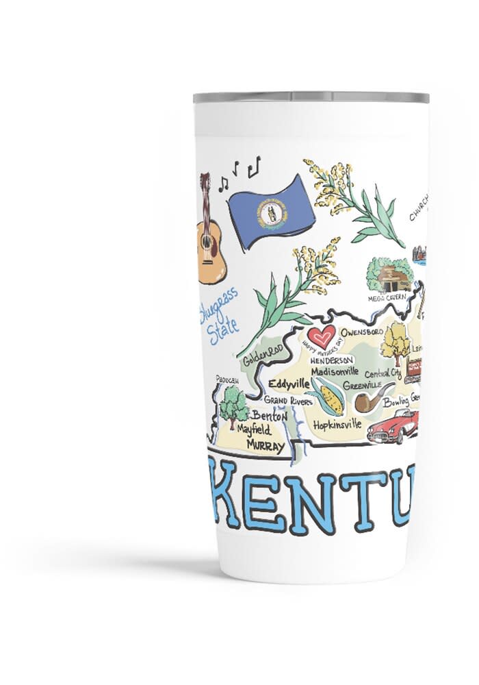 Kentucky WHITE MULTI state map design Stainless Steel Tumbler - 9260079