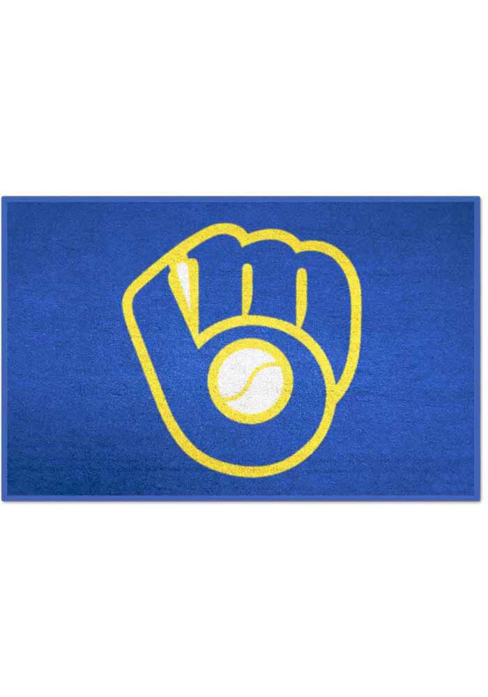 Milwaukee Brewers Cap Logo Interior Rug ROYAL - 9323692