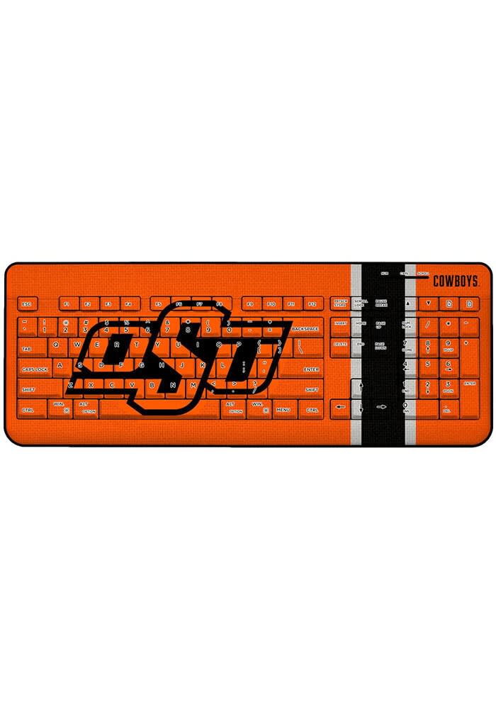 Oklahoma State Cowboys ORANGE Stripe Wireless USB Keyboard - 9340053