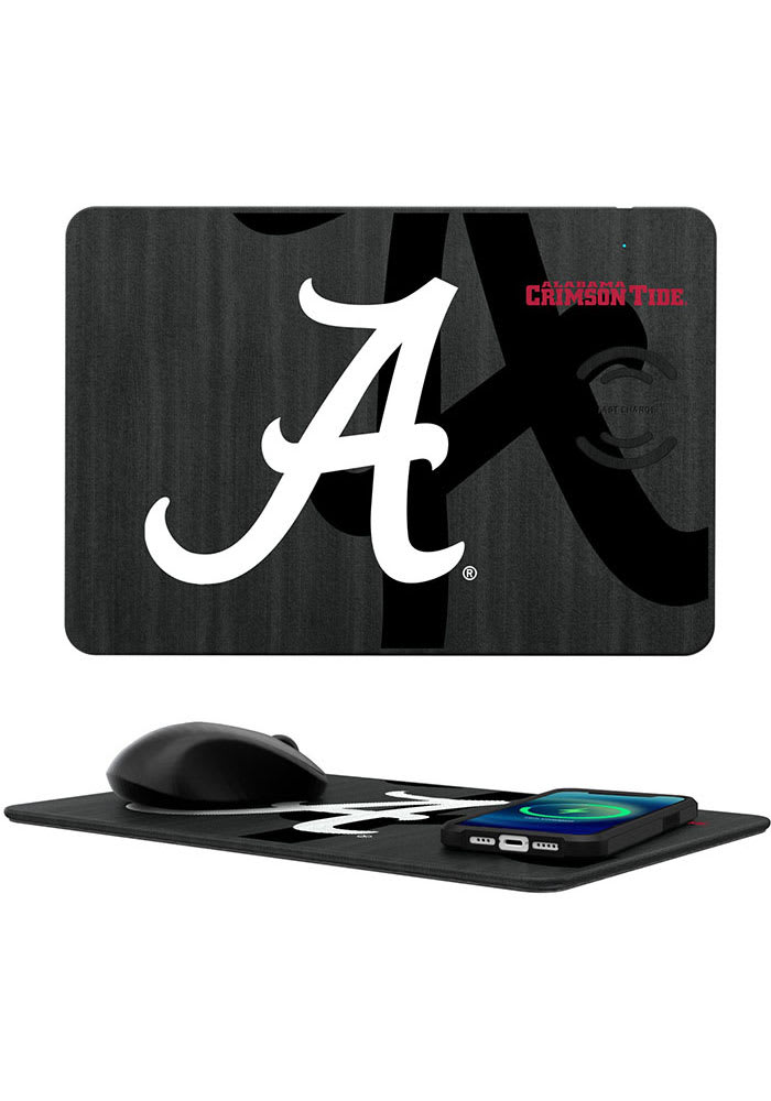 Alabama Crimson Tide Logo 15-Watt Mouse Pad Phone Charger - BLACK