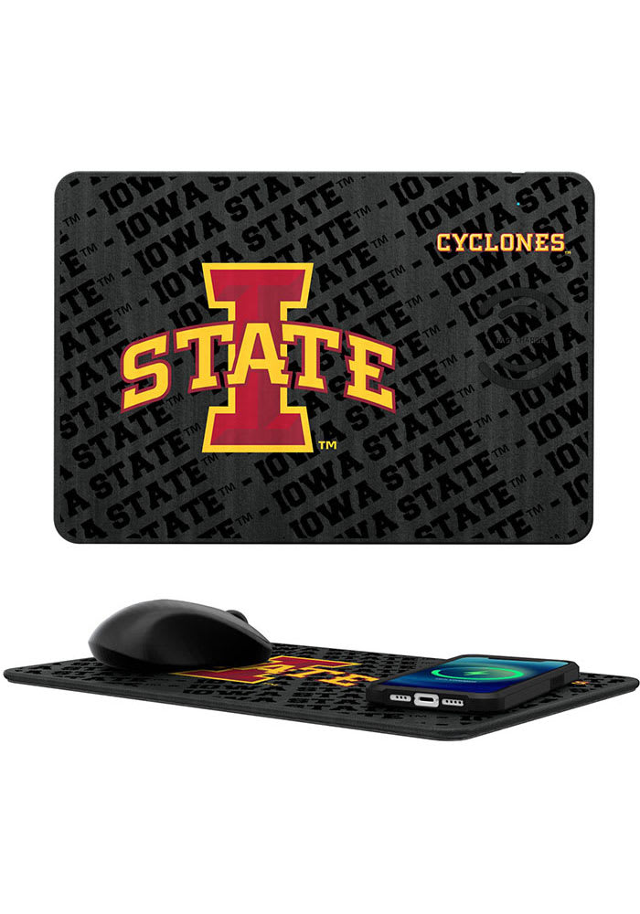Iowa State Cyclones BLACK 15-Watt Mouse Pad Phone Charger - 9340164
