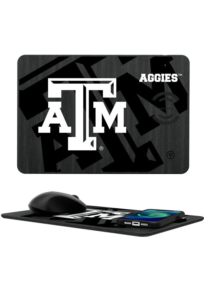 Texas A&M Aggies BLACK 15-Watt Mouse Pad Phone Charger - 9340192