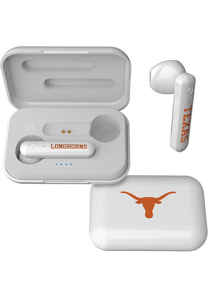 Texas Longhorns WHITE Wireless Insignia Ear Buds - 9340577