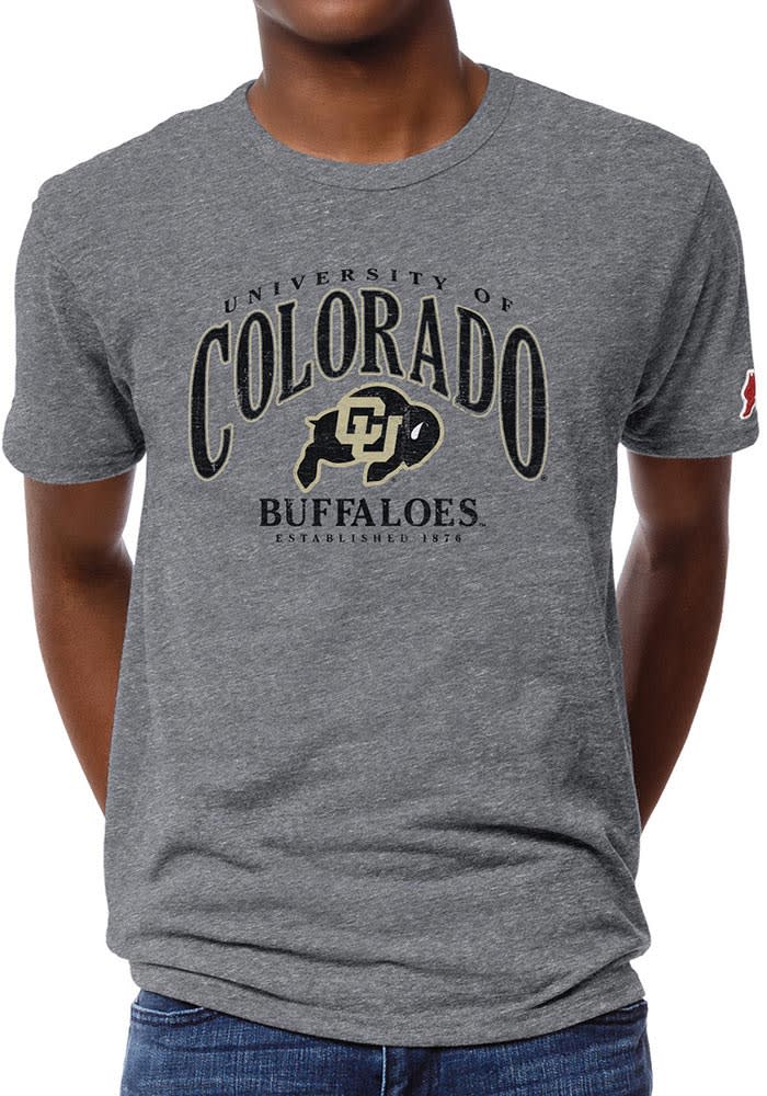 Colorado Buffaloes GREY HEATHER Arch Mascot Victory Falls Short Sleeve ...