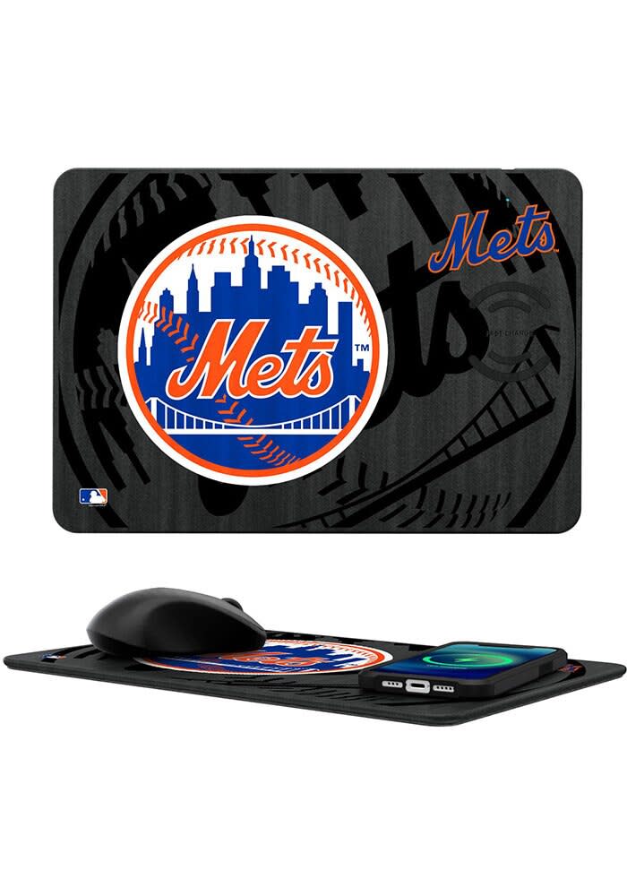 New York Mets BLACK 15-Watt Mouse Pad Phone Charger - 9343594